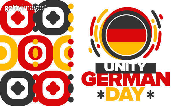 German Unity Day. Happy national holiday of unity, freedom and ...