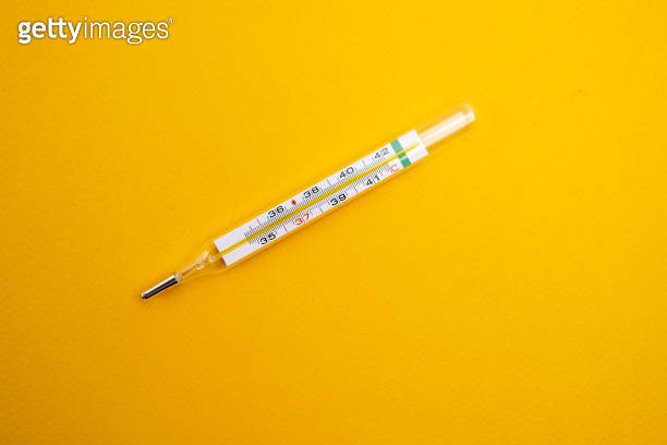 Medical thermometer close-up. Traditional thermometer for measuring ...