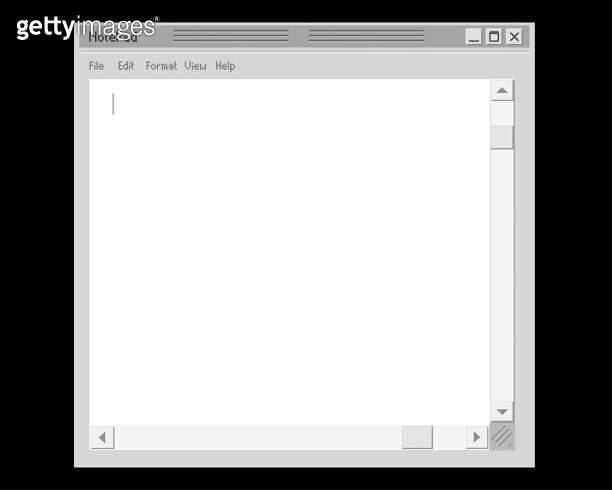 Old Computer Notepad Template Web Notebook For Notes Text Blank Screen 이미지 1964991788 게티이미지뱅크