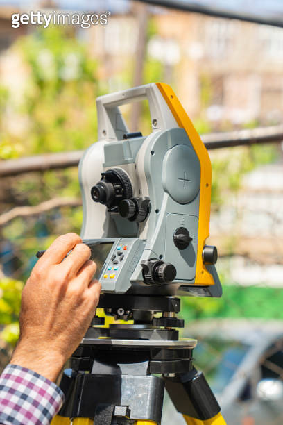 Theodolite in construction, Land surveying and construction equipment ...
