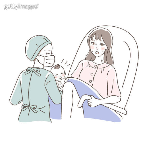 Clip art of woman giving birth. 이미지 (2151109492) - 게티이미지뱅크