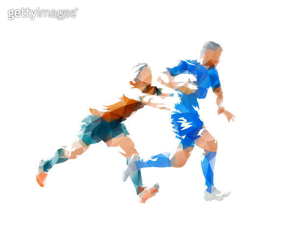 Rugby players, low poly isolated vector illustration 이미지 (2159141529 ...