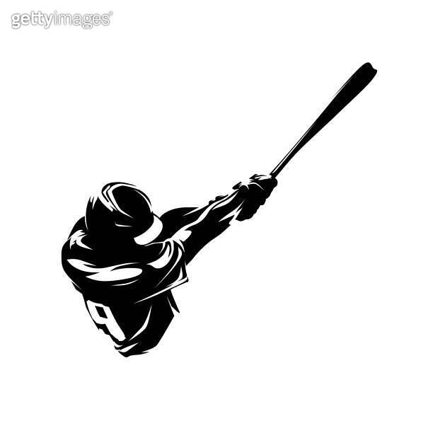 Baseball player, batter, isolated vector silhouette 이미지 (2155814268 ...