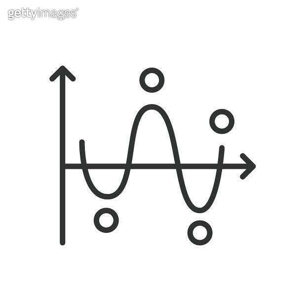 Sinusoidal graph, icon in line design. Sinusoidal, graph, wave ...