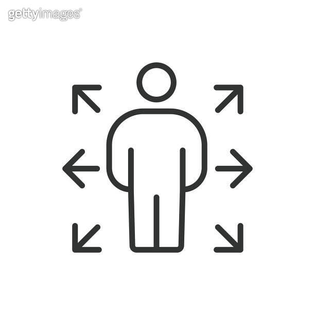 Decision making, in line design. decision making, choices, strategy ...