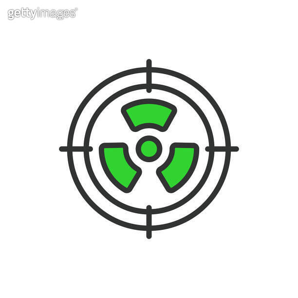 Radiation target, in line design, green. Radiation, Target, Hazard ...