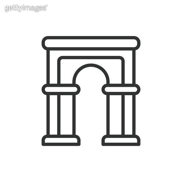 Building Arc, in line design. Building arc, architectural arch, archway ...