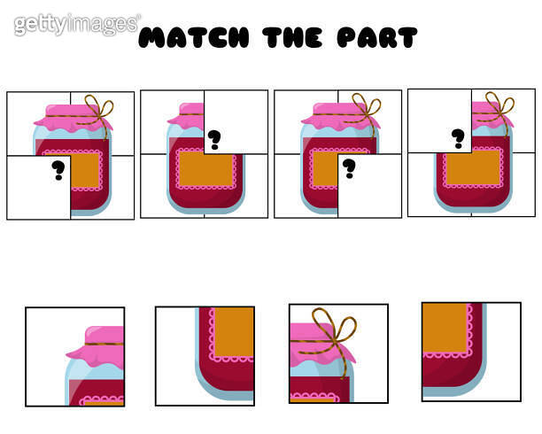 Match the parts of the jam jar, logic educational game for kids ...