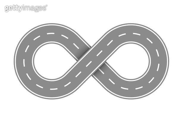 Road path shaped like an infinity sign. 이미지 (2153977733) - 게티이미지뱅크