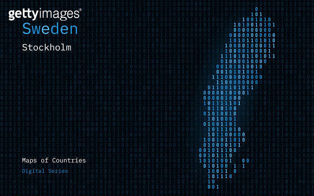 Sweden Map Shown in Binary Code Pattern. Matrix numbers, zero, one. (1965073833) 일러스트, 무료 일러스트 ...