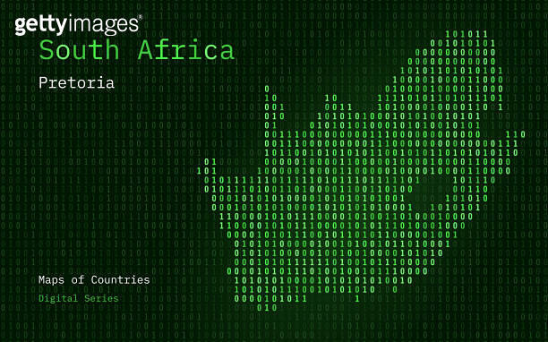 South Africa Map Shown in Binary Code Pattern. TSMC. Matrix numbers, zero, one. (1924113423 ...