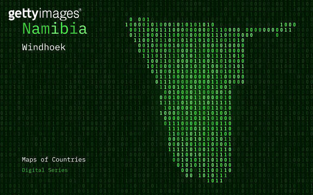 Namibia Map Shown in Binary Code Pattern. TSMC. Matrix numbers, zero ...