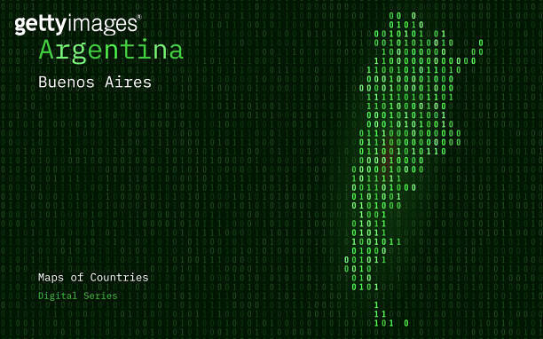 Argentina Map Shown in Binary Code Pattern. TSMC. Matrix numbers, zero, one. 이미지 (2024956629 ...
