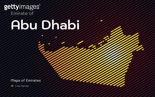 Abstract Map of Emirate of Abu Dhabi in a line stipes Pattern. Maps of ...
