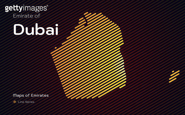 Abstract Map of Emirate of Dubai in a line stipes Pattern. Maps of ...