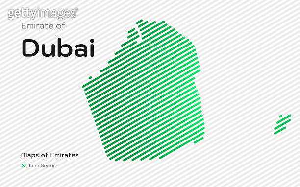 Abstract Map of Emirate of Dubai in a line stipes Pattern. Maps of ...