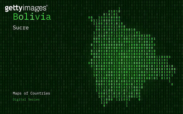 Bolivia Map Shown in Binary Code Pattern. Matrix numbers, zero, one. (2014993987) 일러스트, 무료 일러스트 ...