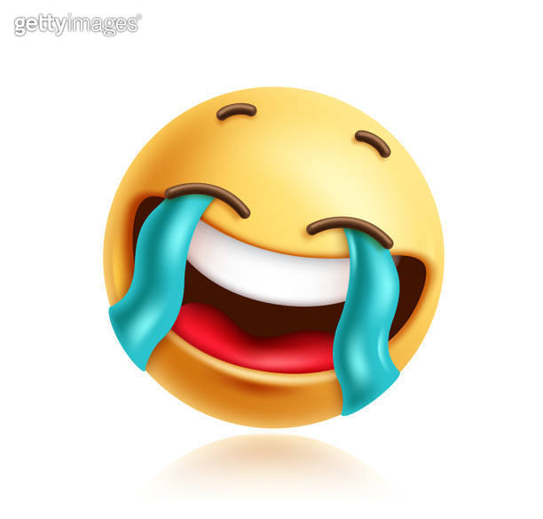 Goofy emoji 3d clipart character. Emoji face in laughing, tears of joy ...