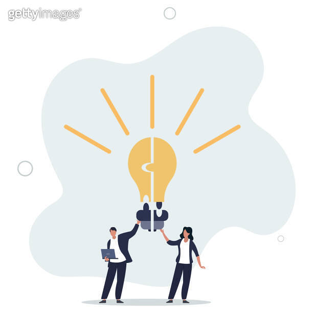 team collaboration for business idea, teamwork to solve problem ...