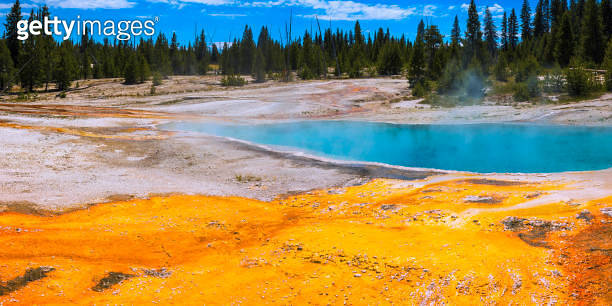 Grand Prismatic Spring in Yellowstone National Park, the largest hot ...