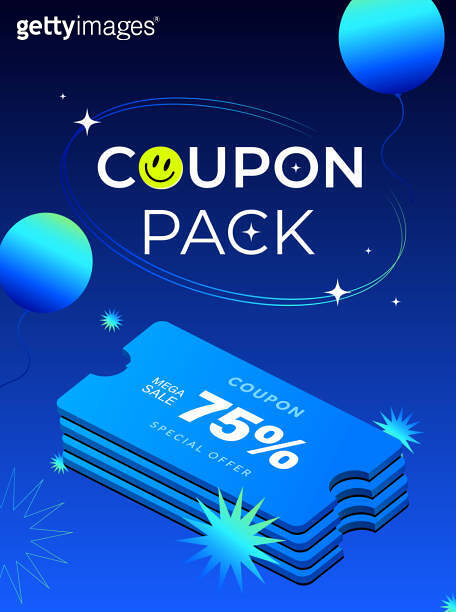 3d coupon pack, stack of coupons giveaway banner template with coupon ...