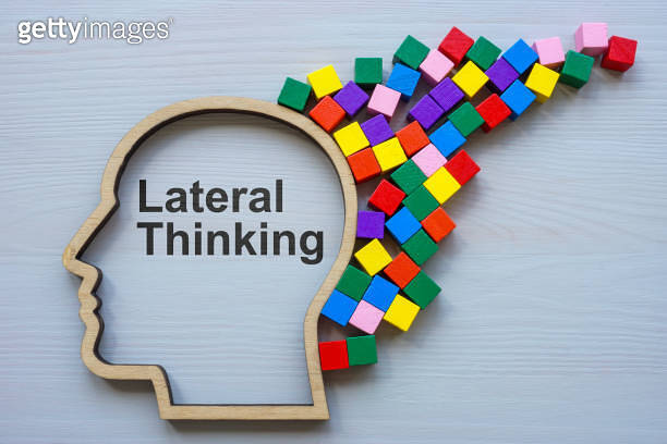 Lateral thinking concept. Head and colored cubes. 이미지 (2163903325) - 게티 ...