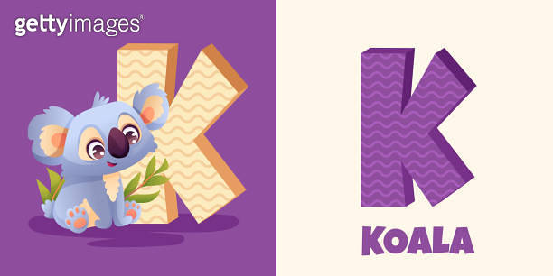 K letter for the Koala. Vector illustration with cute animal alphabet ...