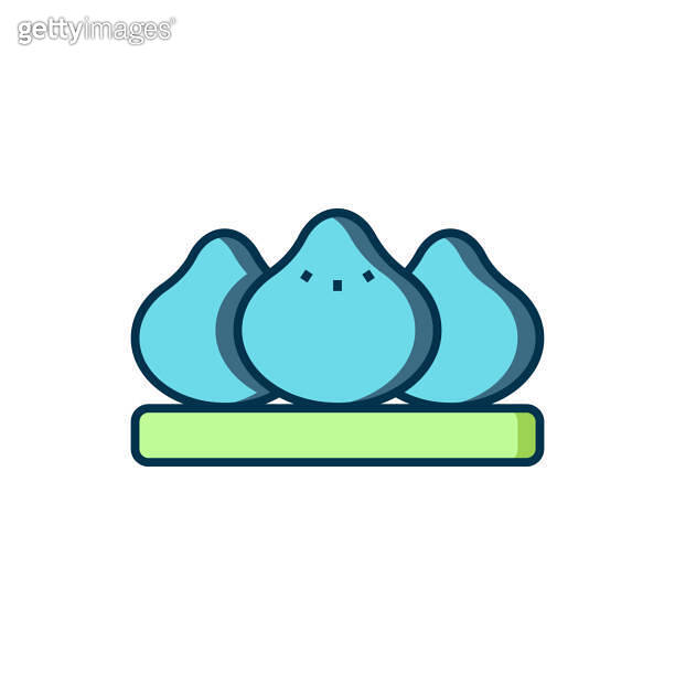 Filled outline Dumpling icon isolated on white background. Traditional ...