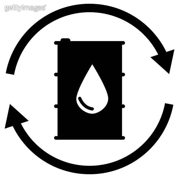 Oil recycling icon. Round liquid drip recycle symbol. Recycling symbol ...