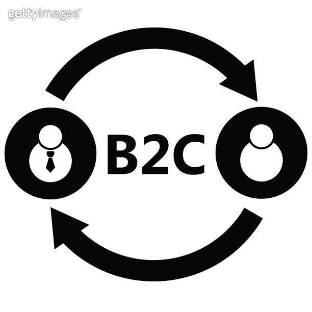 B2C icon. Business to consumer sign. B2C Marketing symbol. Business ...