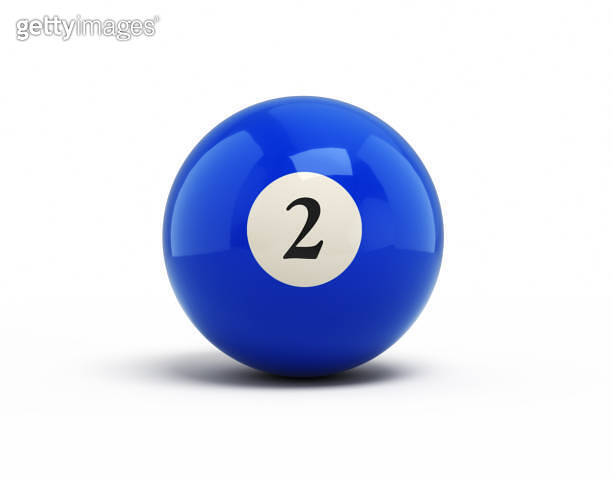 Number 2 Blue Billiard Ball, Object + Shadow Clipping Path 이미지 ...
