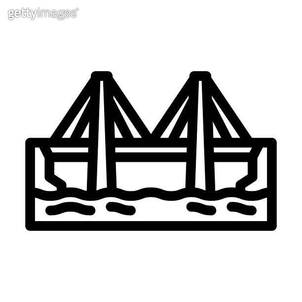 cable-stayed bridge line icon vector illustration (2154107295) 일러스트, 무료 ...