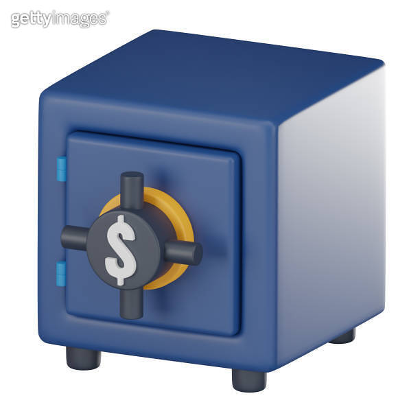 Safeguarding Your Valuables of a Safe Bank Box Icon. 3D Render ...