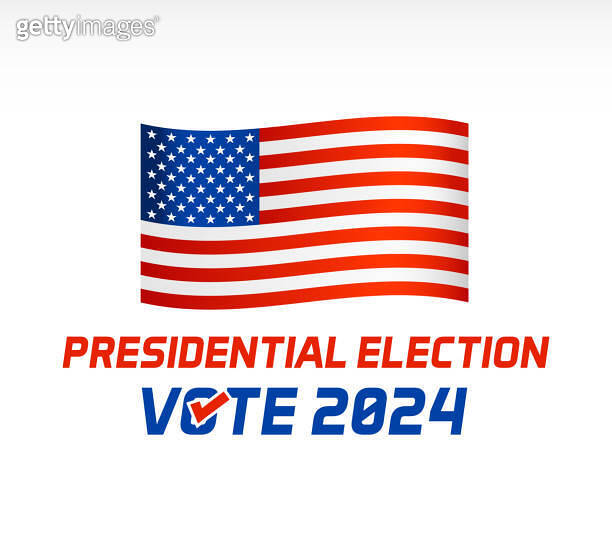 Presidential Election Vote 2024. Vector text in the colors of the USA ...