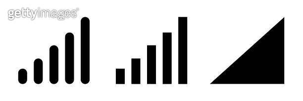 Set of communication signal strength icons. Cellular reception symbols ...