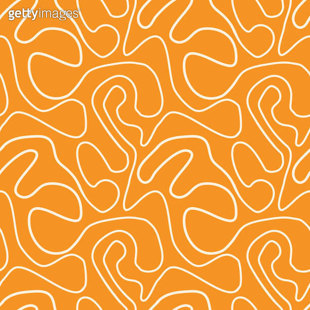 Abstract white Minimal outline swirl tangled lines seamless pattern on ...