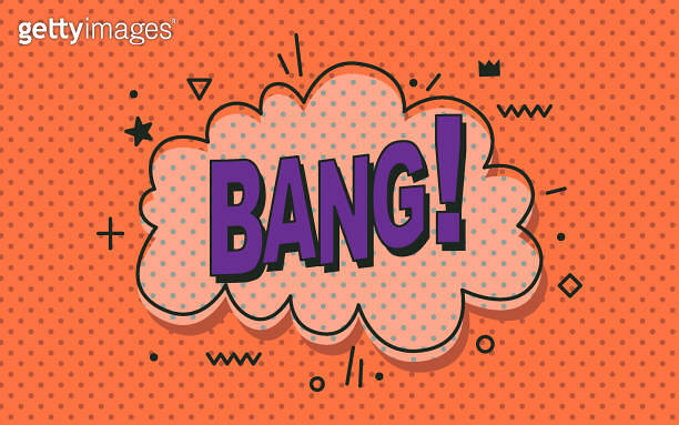 Bang. Speech bubble. Comic text sound effect. Banner, poster and ...