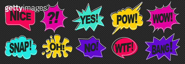 A set of speech bubbles. Comic text sound effects. Banner, poster ...