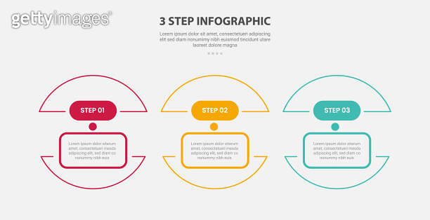 3 points template infographic outline style with 3 point step template ...