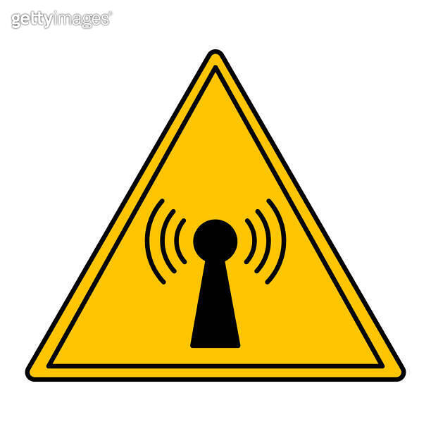 Yellow Sign Non-Ionizing Radiation. Vector Icon. Warning Sign ...