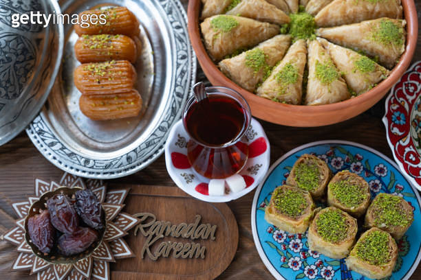 Traditional Turkish Sherbet Desserts (Baklava, Tulumba, Carrot Slice ...