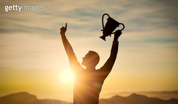 Success, joint achievement of goal in business and life. Winning is ...