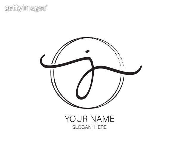 J initial letter handwriting logo design ,signature logo template ...