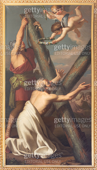 Perugia - The painting of St. Andrew the Apostle in the church Oratorio ...