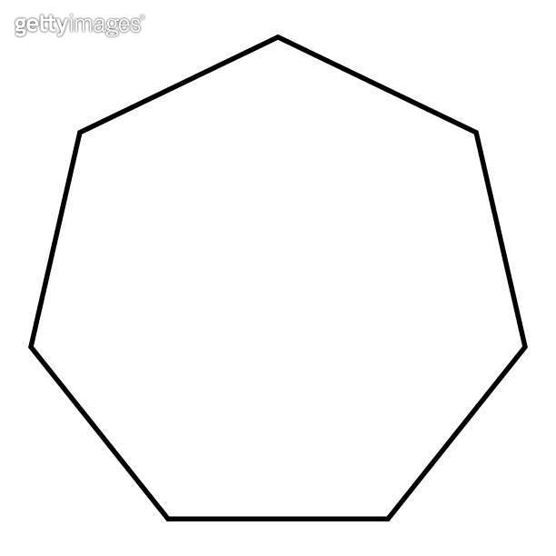 Heptagon shape symbol, black and white vector silhouette illustration ...