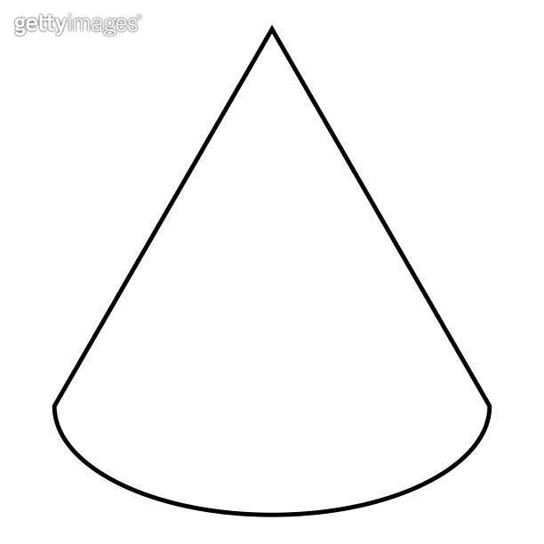 Cone shape, black and white vector illustration 이미지 (2119904253) - 게티이미지뱅크