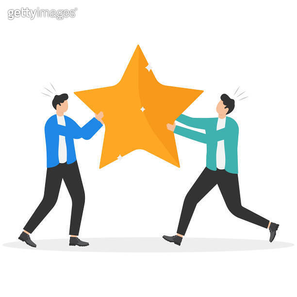 Staff conflict or employee argument, fighting for job promotion or ...