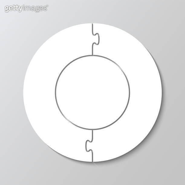 Circle puzzle template. Round cutting pieces grid. Jigsaw business ...