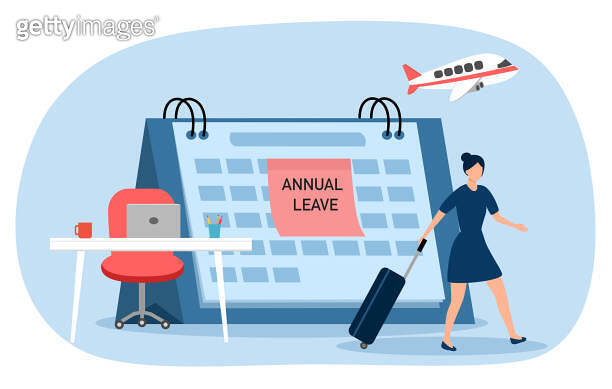 Annual leave relaxation holiday concept vector illustration. Annual ...