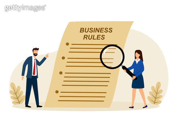 Rules of work, regulation, checklist, paperwork, document and agreement ...